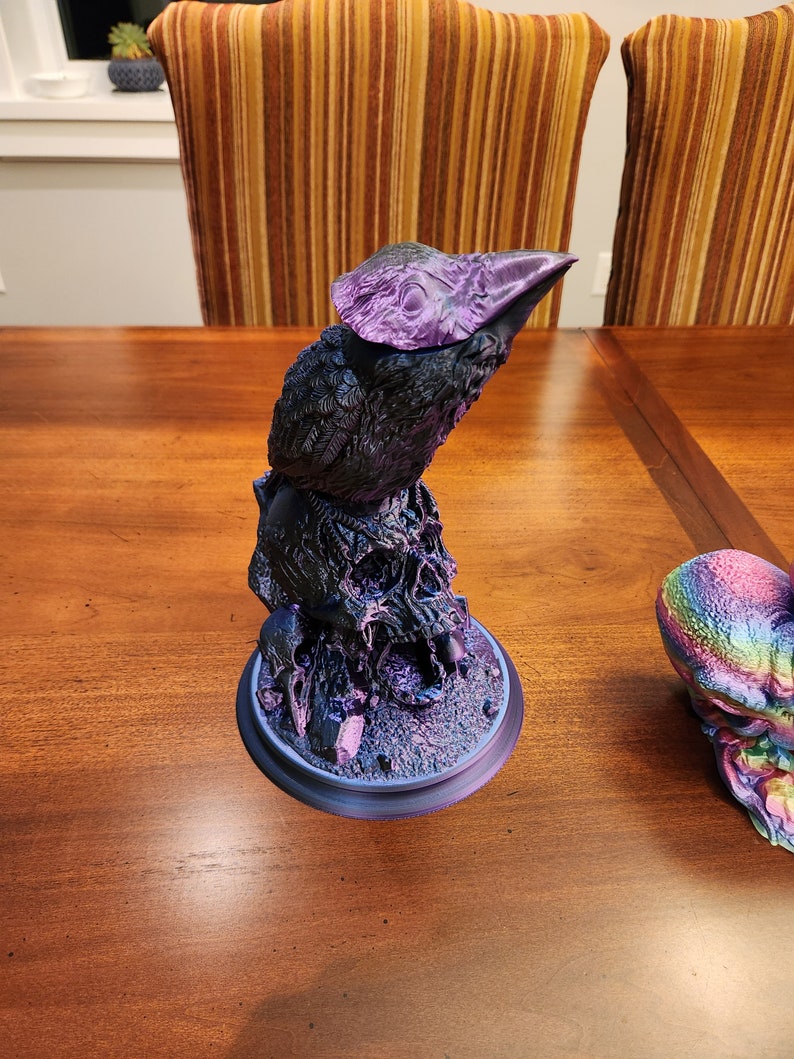 Raven Skull Dice Tower Handcrafted Magic Crow Dice Holder Unique ...