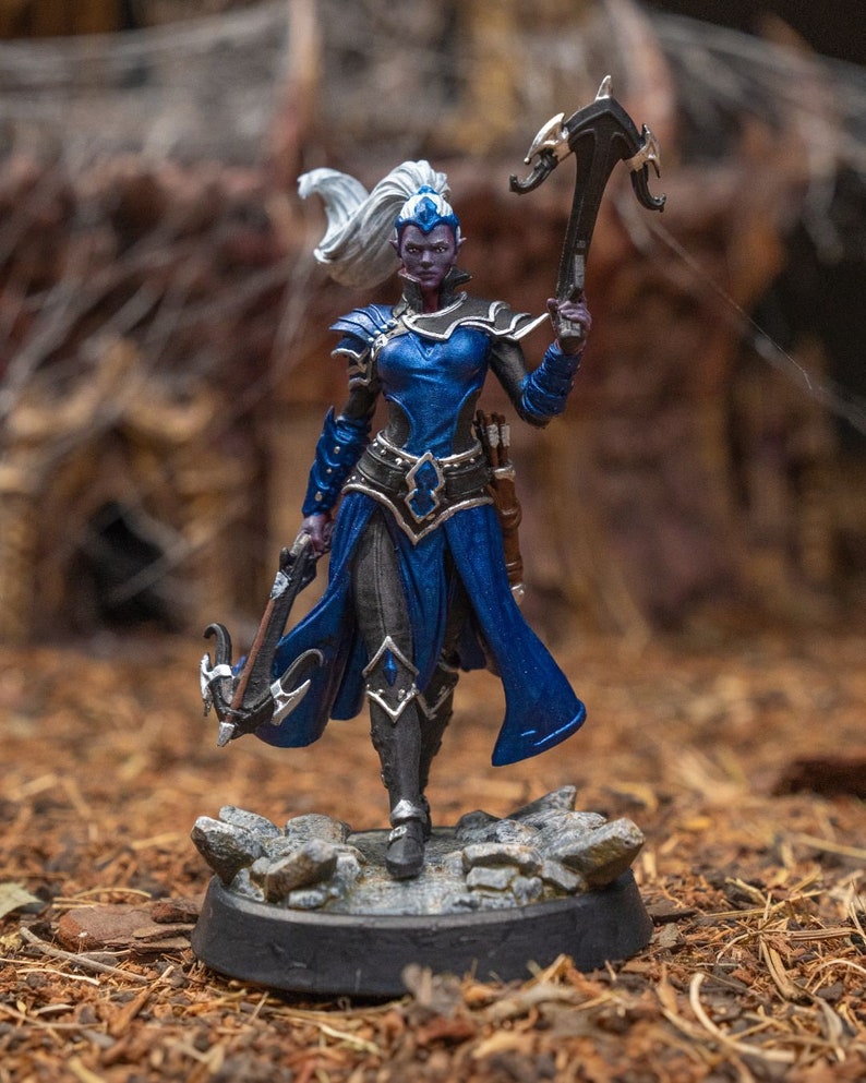 Female Dark Elf Huntress Miniature for Dungeons and Dragons - Detailed ...