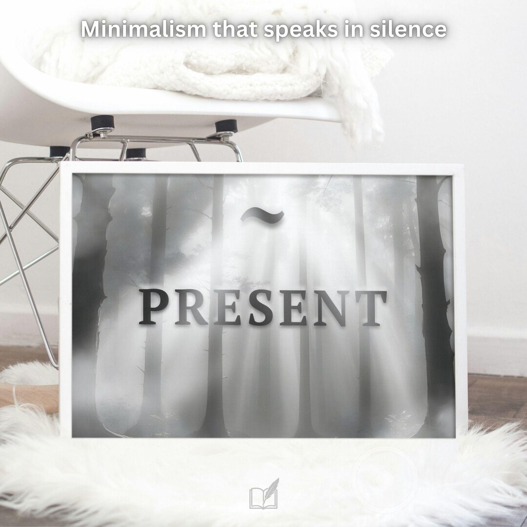 Present Poster – Minimalist Digital Wall Art, Zen Print for Relaxing ...