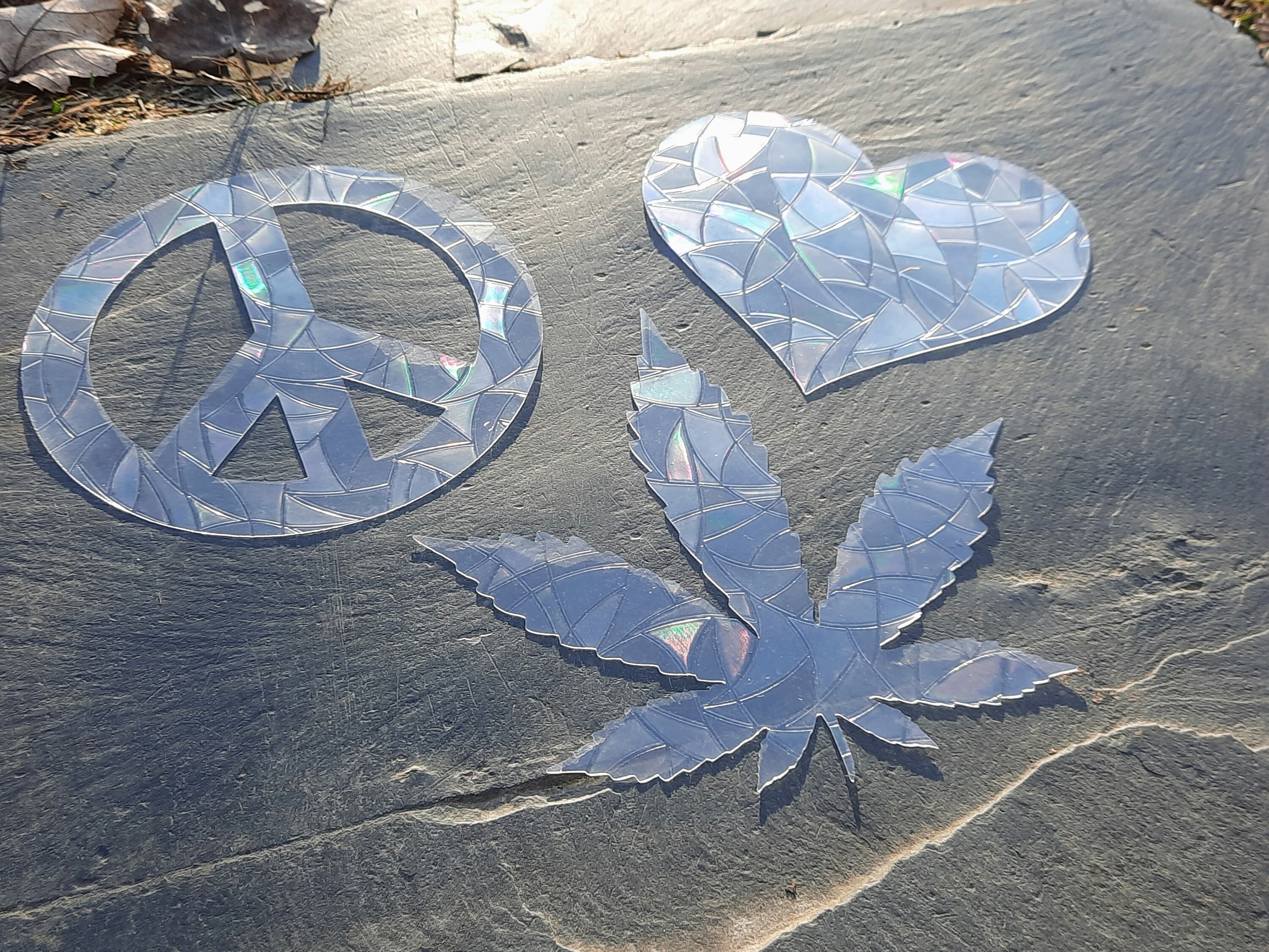 Peace Love Cannabis Prism Window Clingsset of 12helps Prevent Bird ...