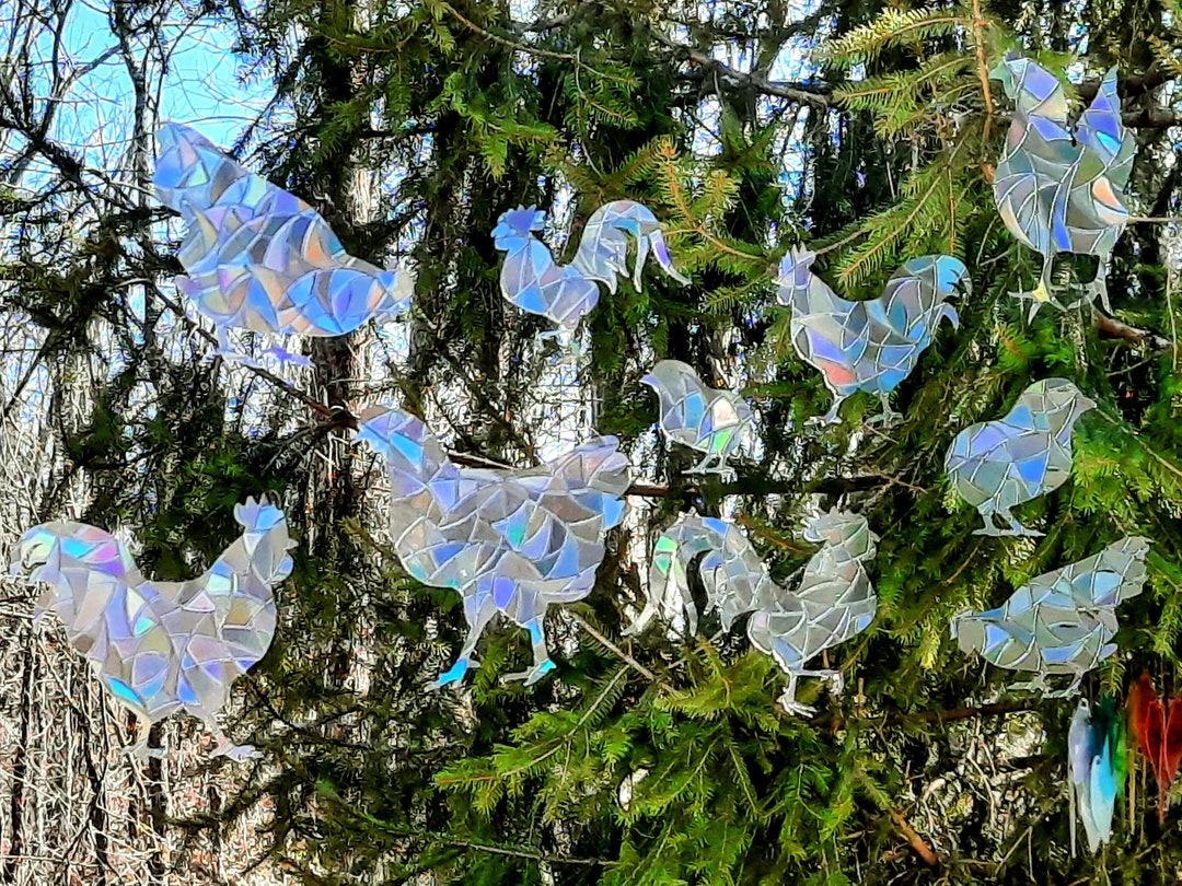 Chicken Prism Window Clings~set of 10~helps Prevent Bird Strikes~static ...
