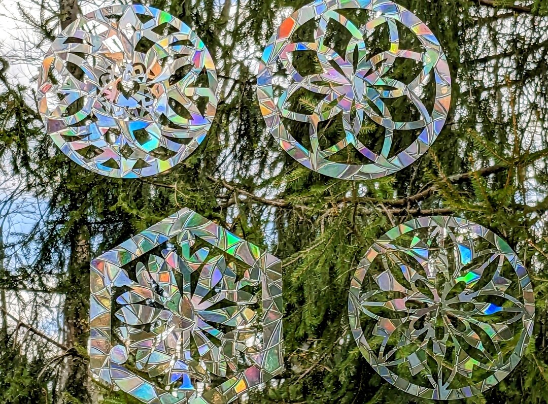 Mandala Prism Window Clings~set of 4~help Prevent Bird Strikes~static ...