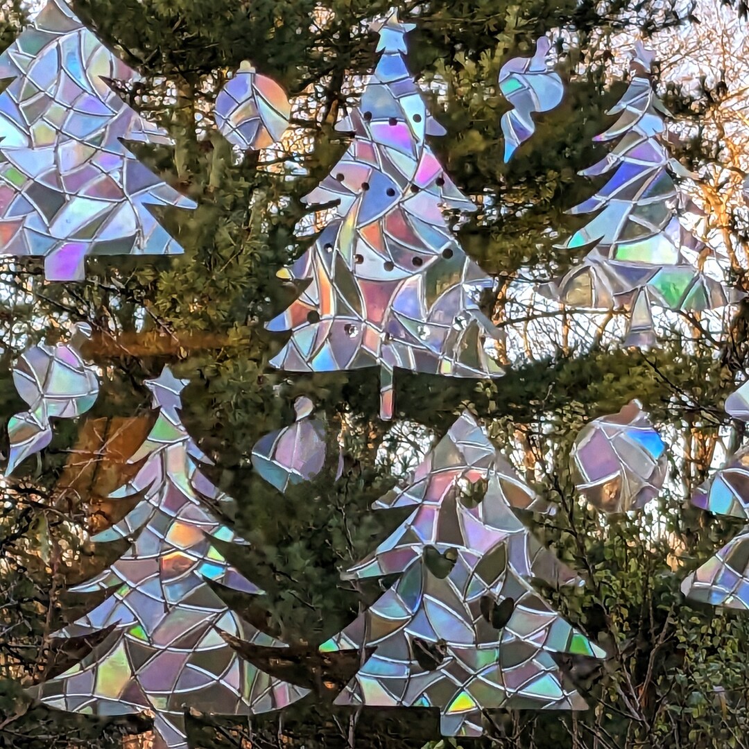 Christmas Tree Window Clings~set of 15~bird Strike Prevention~static ...