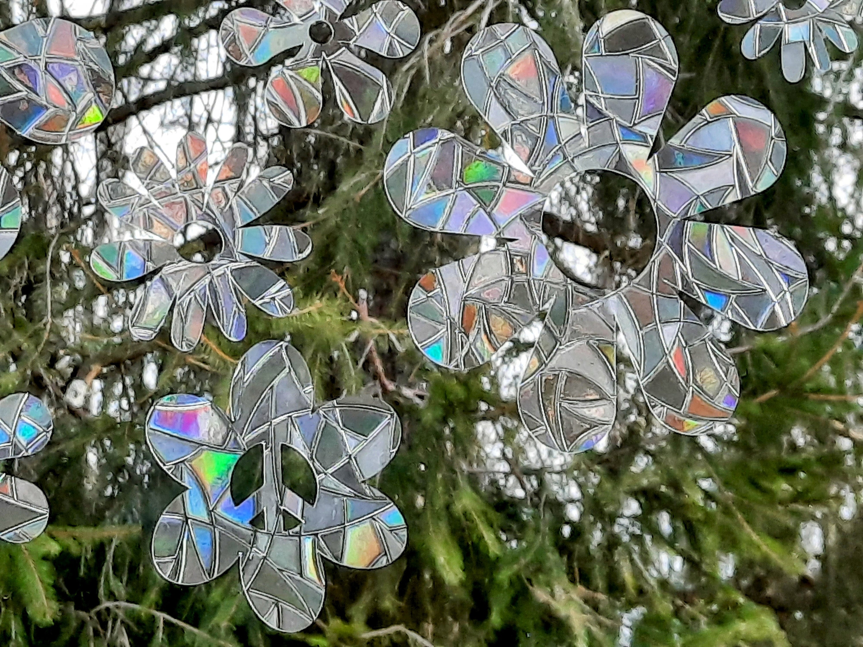 Hippie Flowers Prism Window Clingsset of 10prevent Bird Strikesstatic ...