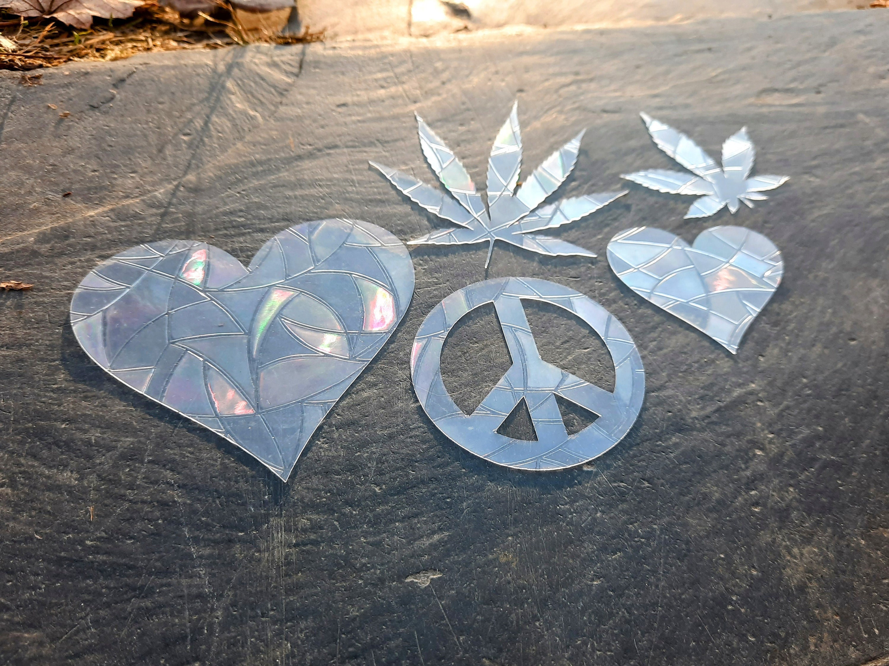 Peace Love Cannabis Prism Window Clingsset of 12helps Prevent Bird ...