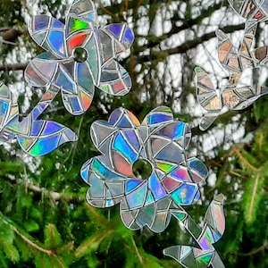 Spring Flowers Prism Window Clingsset of 10helps Prevent - Etsy