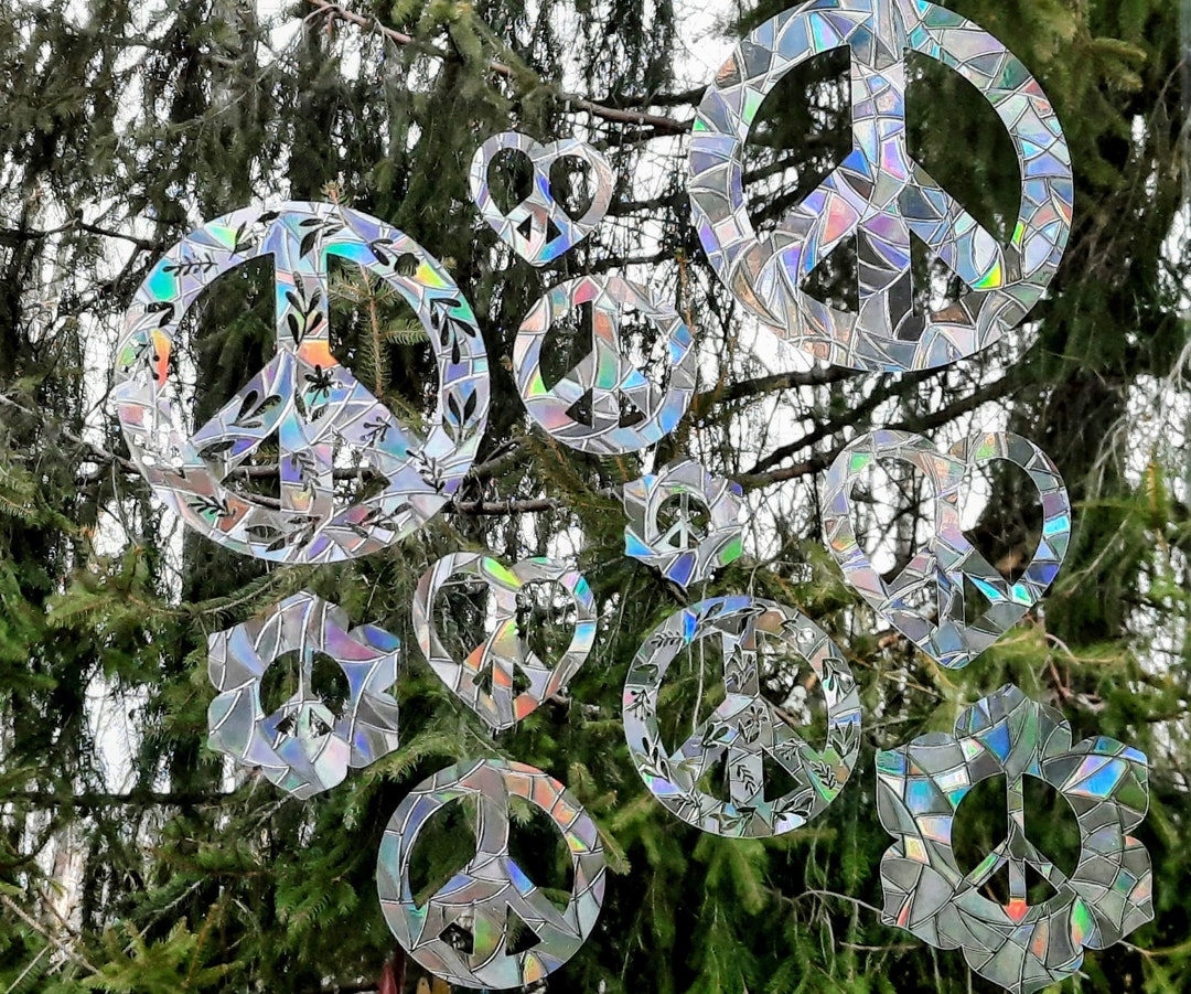 Peace Sign Prism Window Clings~set of 11~prevent Bird Strikes~static ...