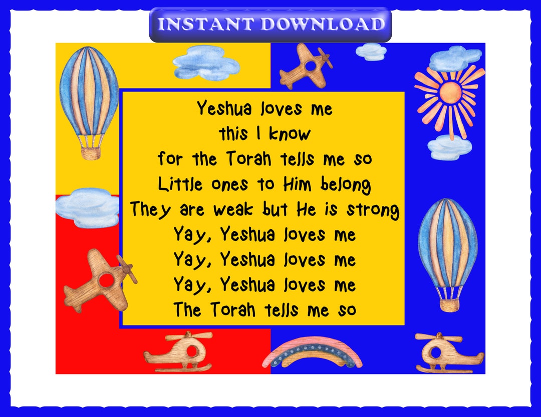 Yeshua Loves Me Wall Art for Children's Room Printable - Etsy