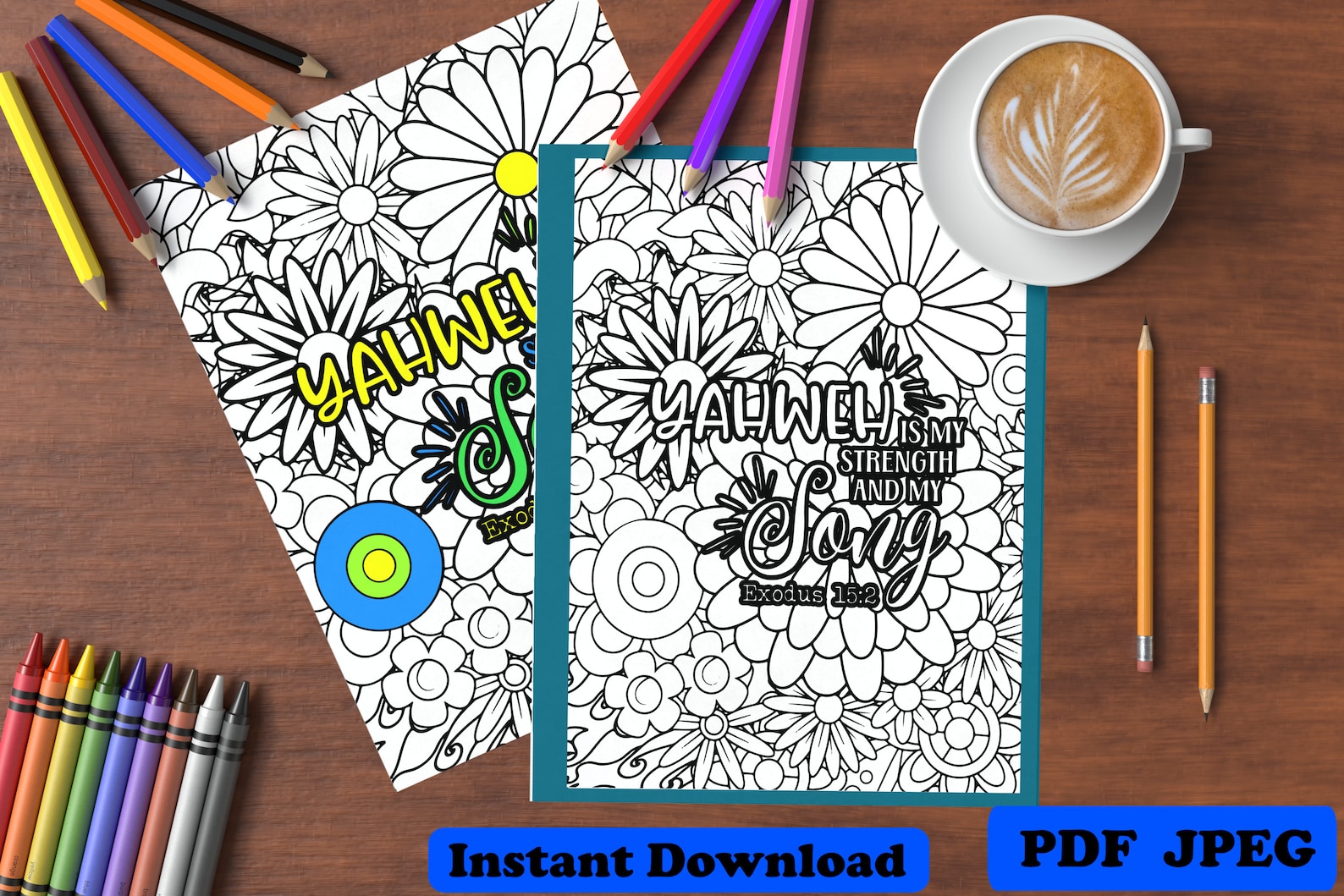 YAHWEH is My Strength Coloring Page for Adults Printable Digital ...