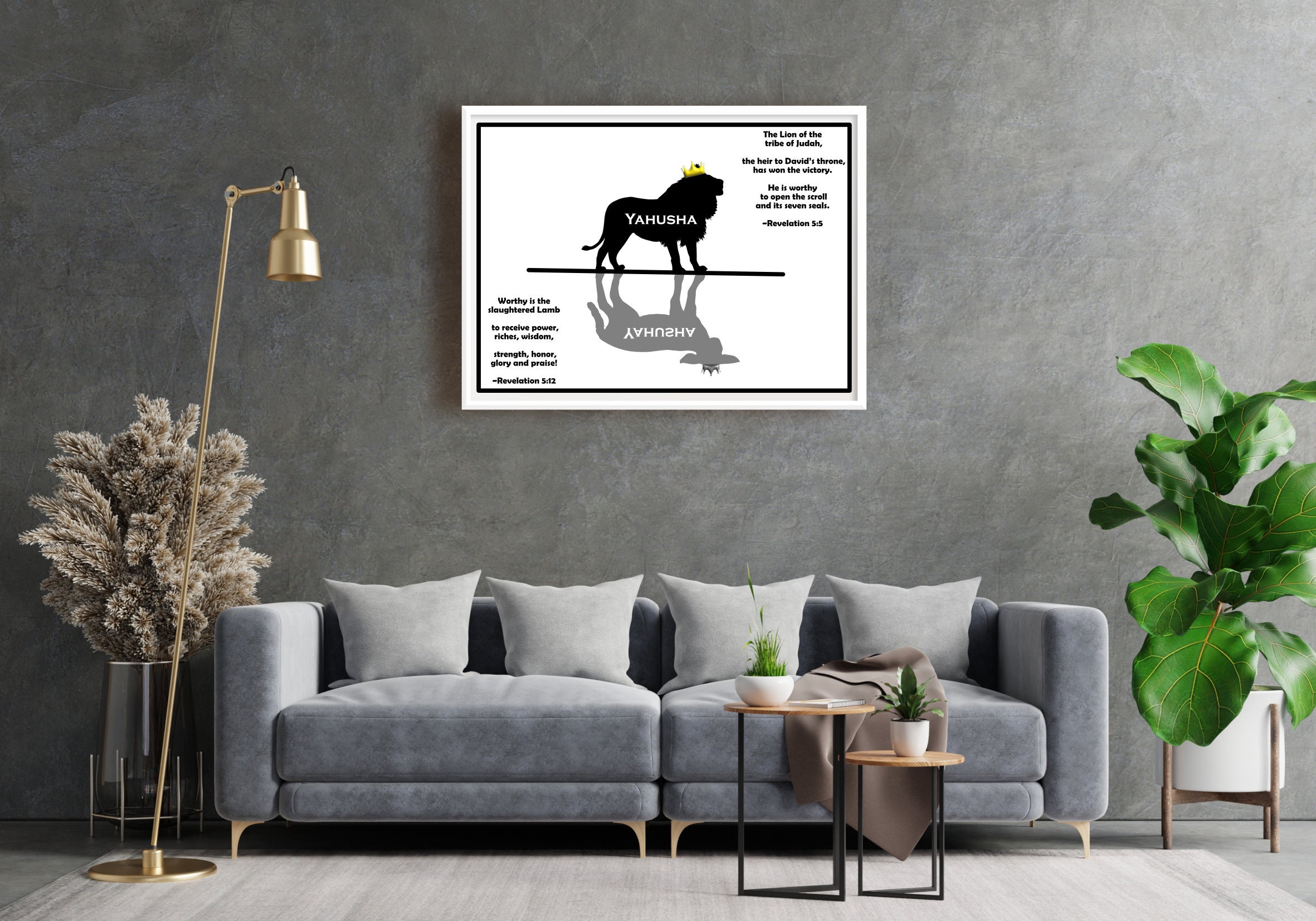 YAHUSHA WALL ART Lion and Lamb Instant Download Hebrew Israelite Torah ...