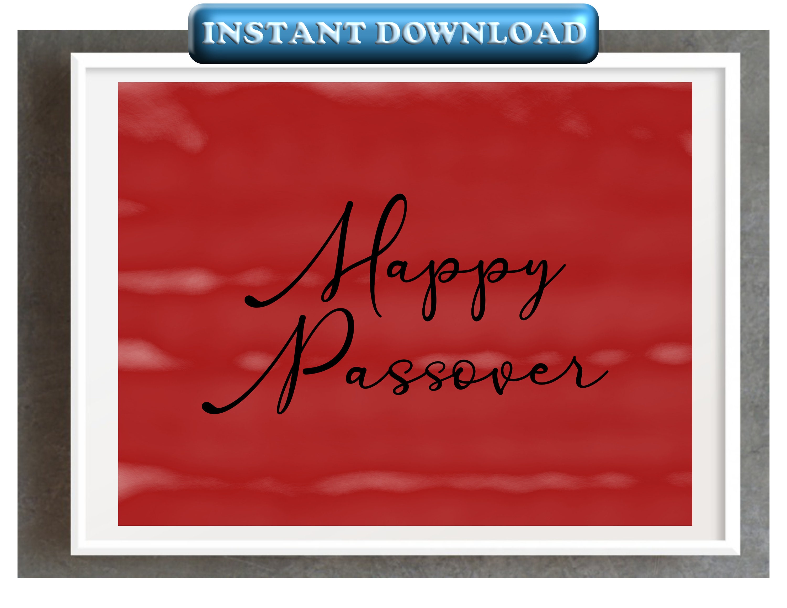 HAPPY PASSOVER Wall Art 4 Printable Passover Gift Cards Instant ...