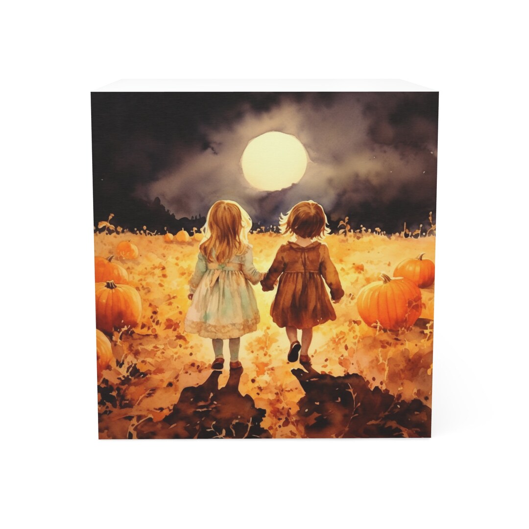 Under the Moon's Glow Note Cube Fall Harvest Fun - Etsy