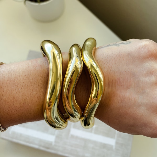 Chunky Bangle Bracelet for Women - Etsy