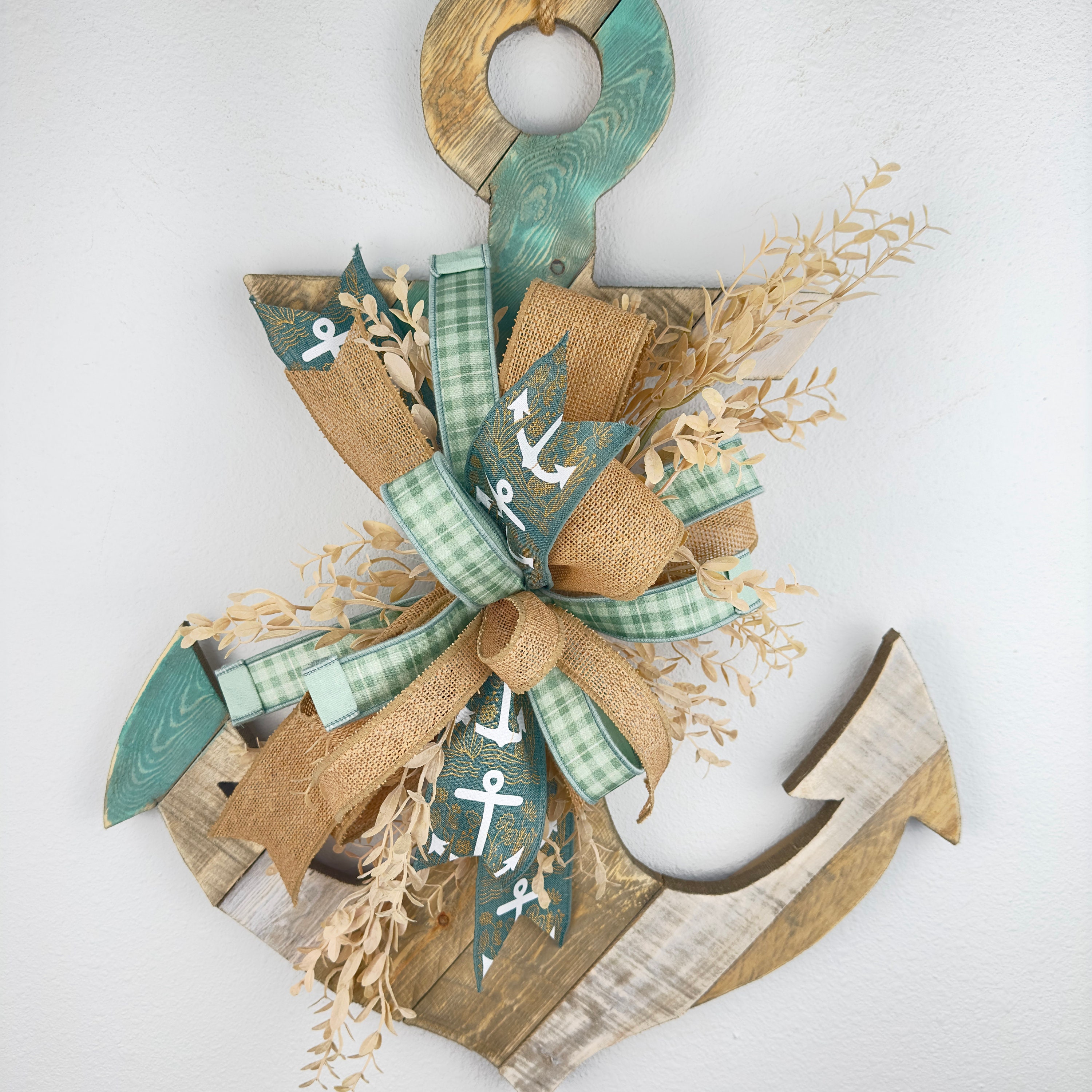 Anchor Decor for Front Door Anchor for Beach House Door Wooden Anchor ...