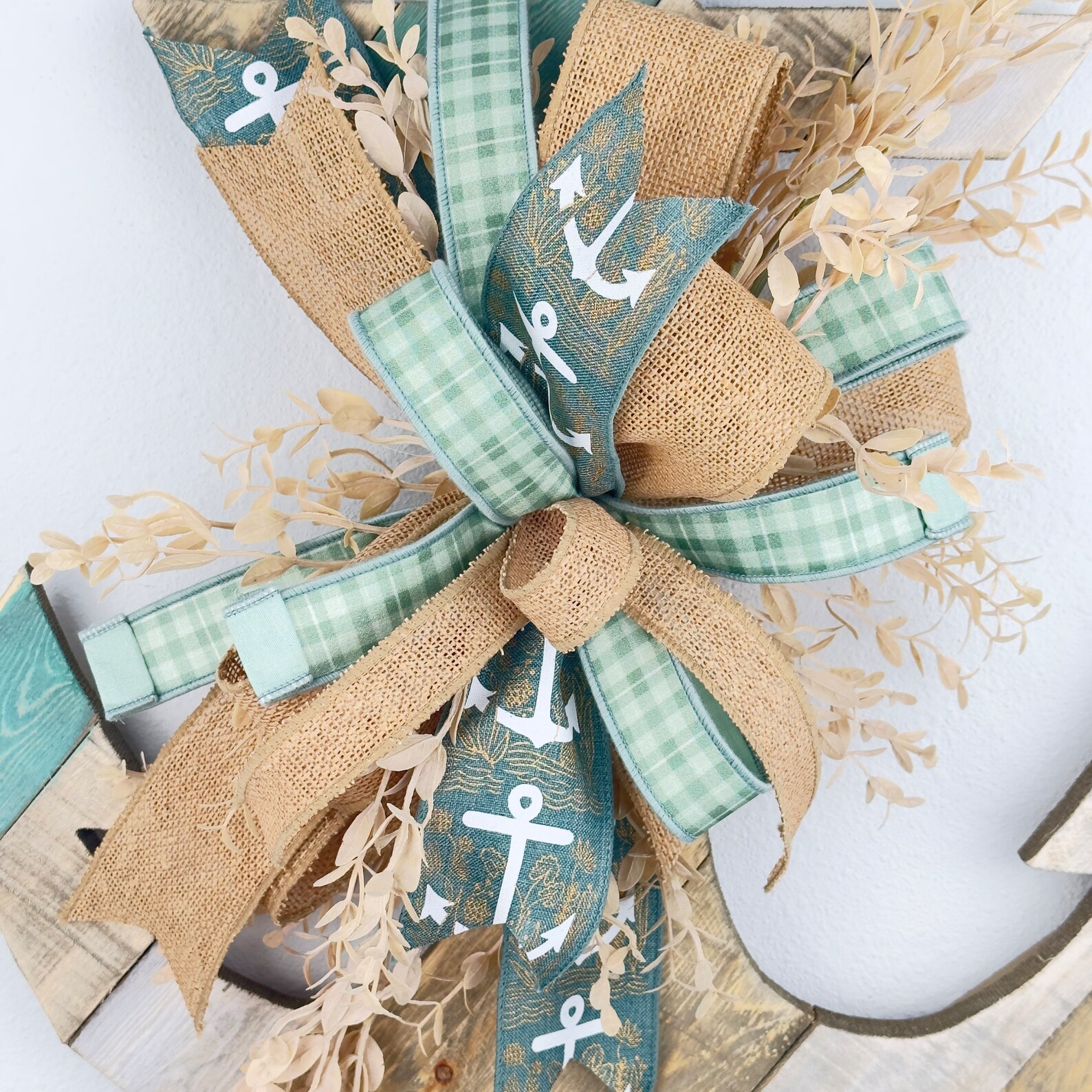 Anchor Decor for Front Door Anchor for Beach House Door Wooden Anchor ...