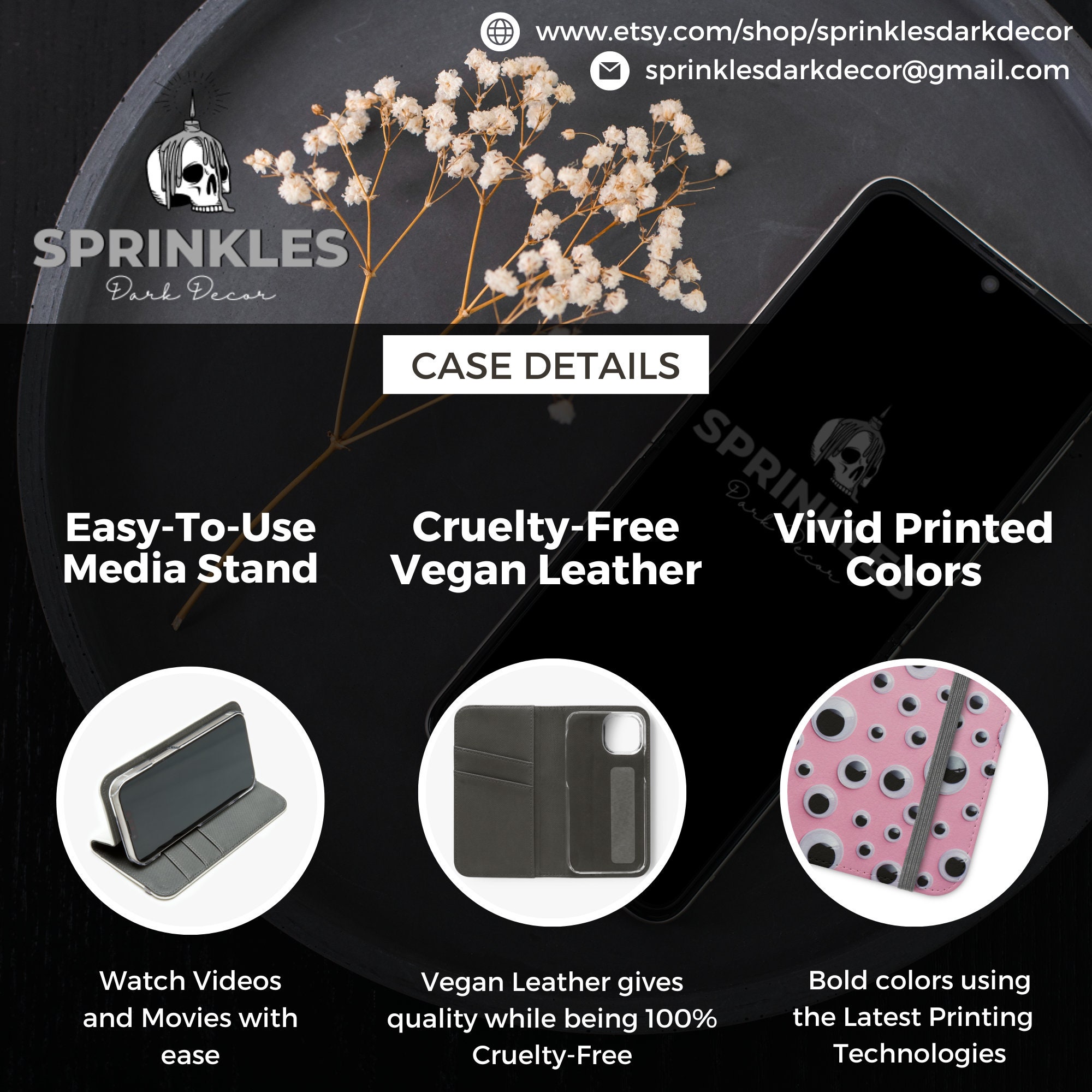 Starburst Eye Wallet Case Boho Eye Folio Phone Case Golden - Etsy