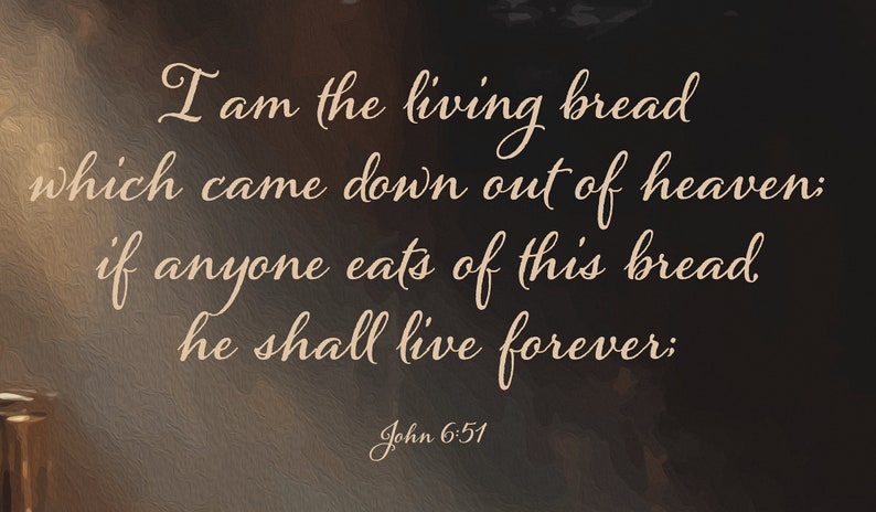Living Bread Bible Verse Poster, Spiritual, Encouragement, Hopeful ...