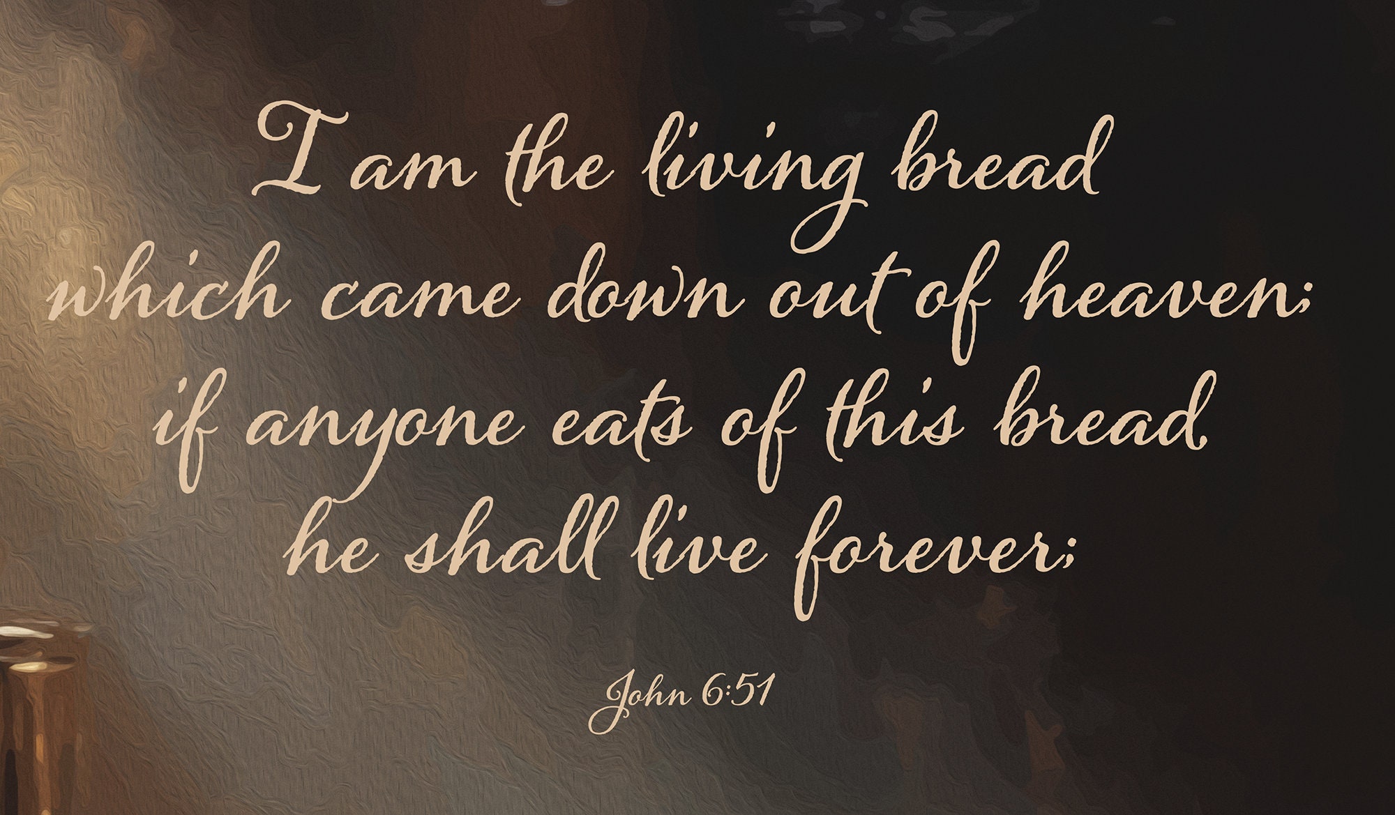 Living Bread Bible Verse Poster, Spiritual, Encouragement, Hopeful ...