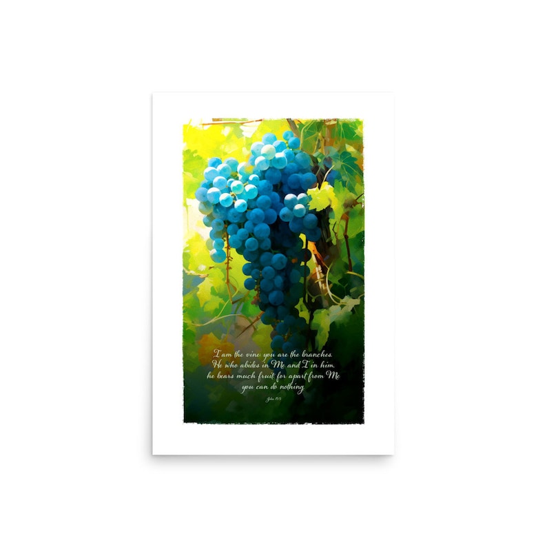 The Vine Bible Verse Poster, Spiritual, Encouragement, Hopeful, Faith ...