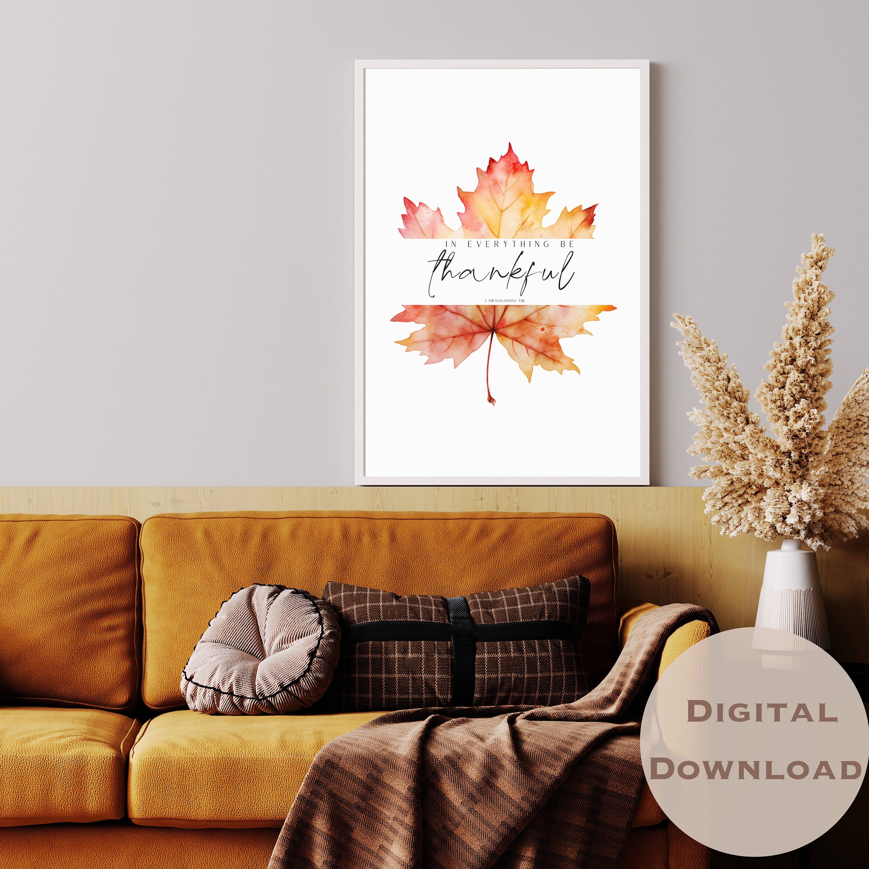 Christian Wall Art Printable for Thanksgiving Home Decor Scripture Wall ...