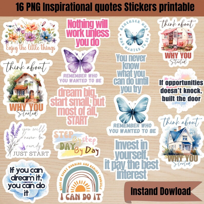 Motivational Quotes Stickers Printable Download for Phone Case ...