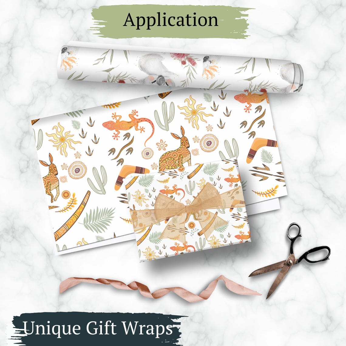 Australian Native Flowers Digital Paper: Seamless Aboriginal Art ...