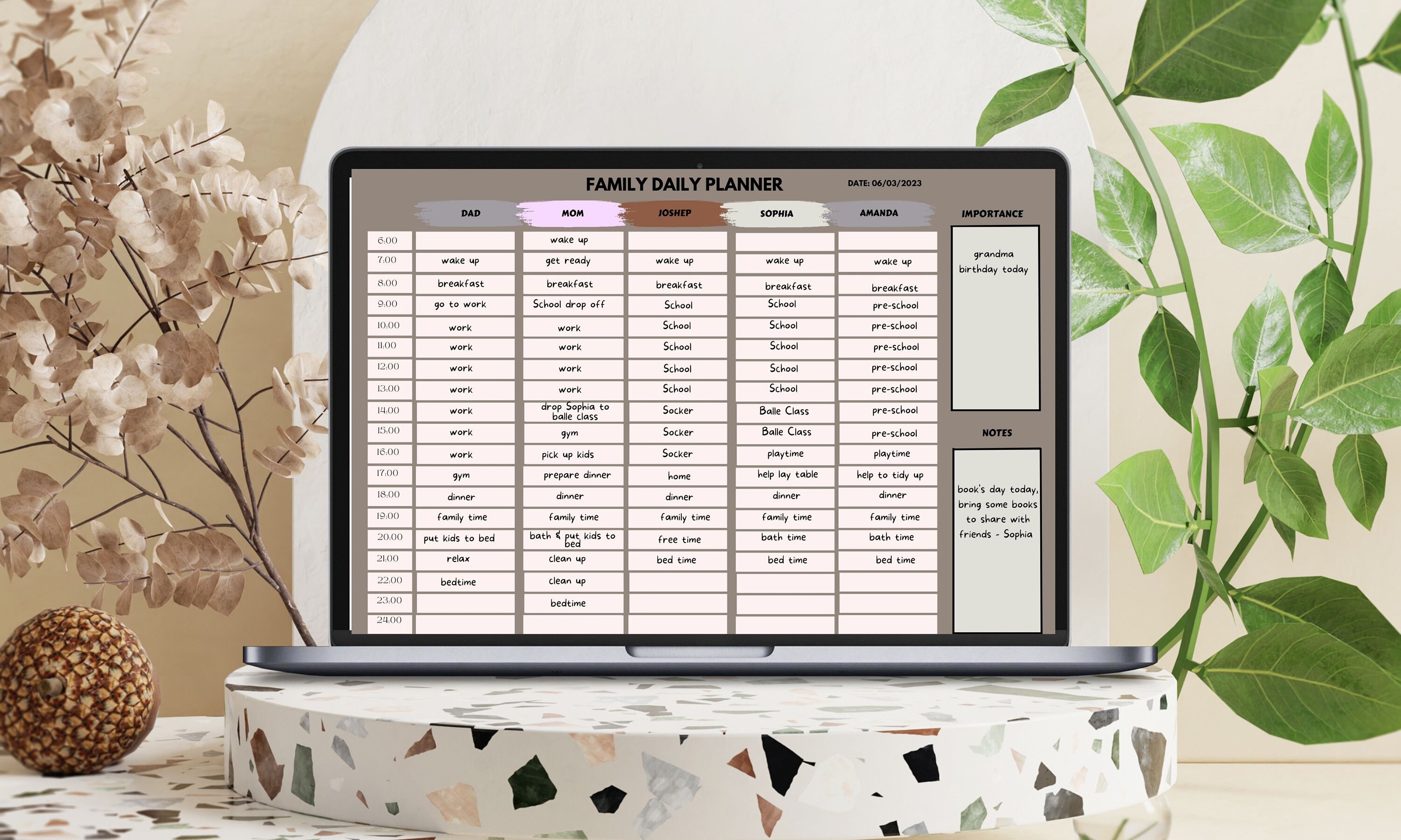 Digital Daily Family Planner for Busy Families Printable - Etsy