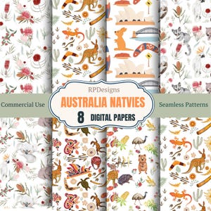 Australian Native Flowers Digital Paper: Seamless Aboriginal Art ...