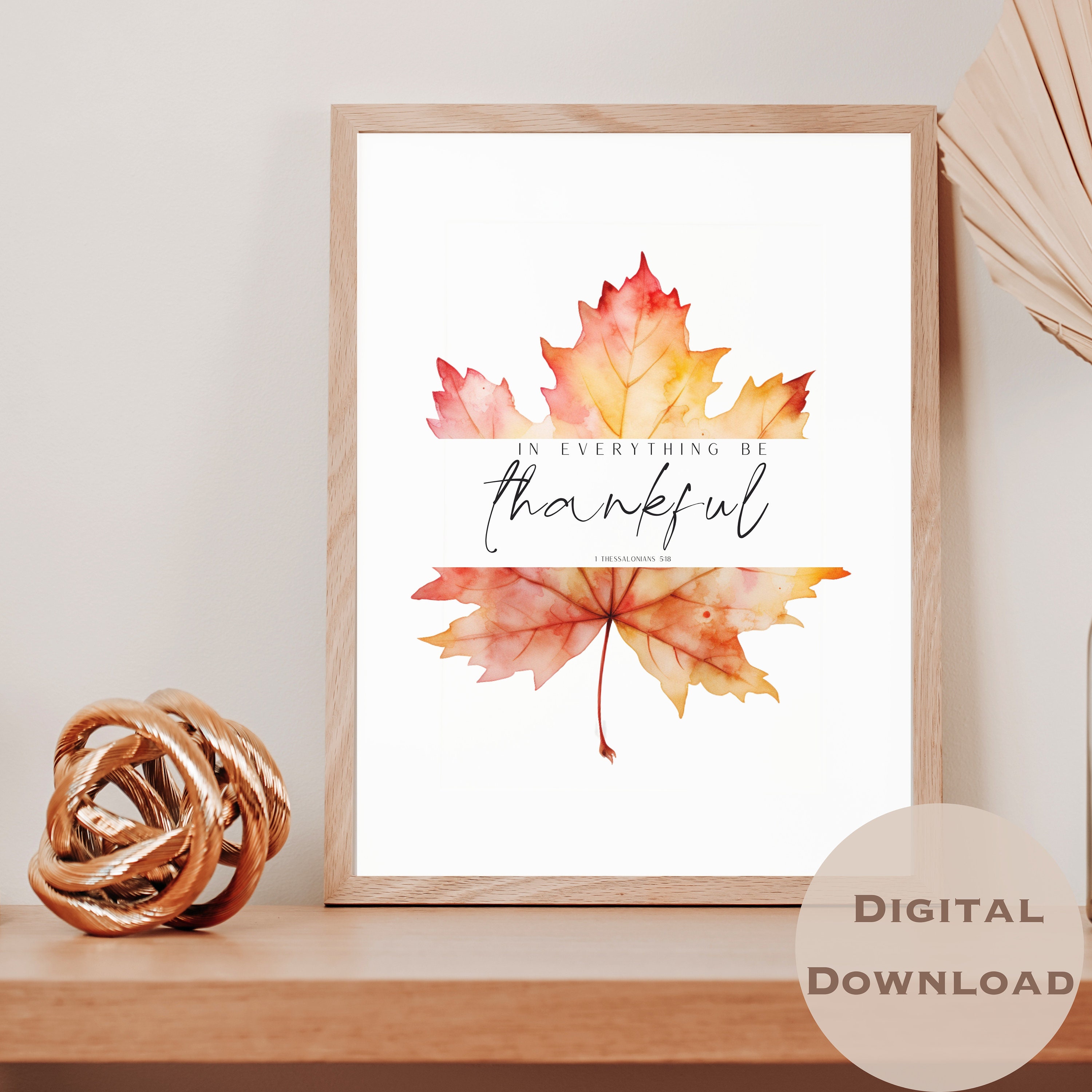 Christian Wall Art Printable for Thanksgiving Home Decor Scripture Wall ...