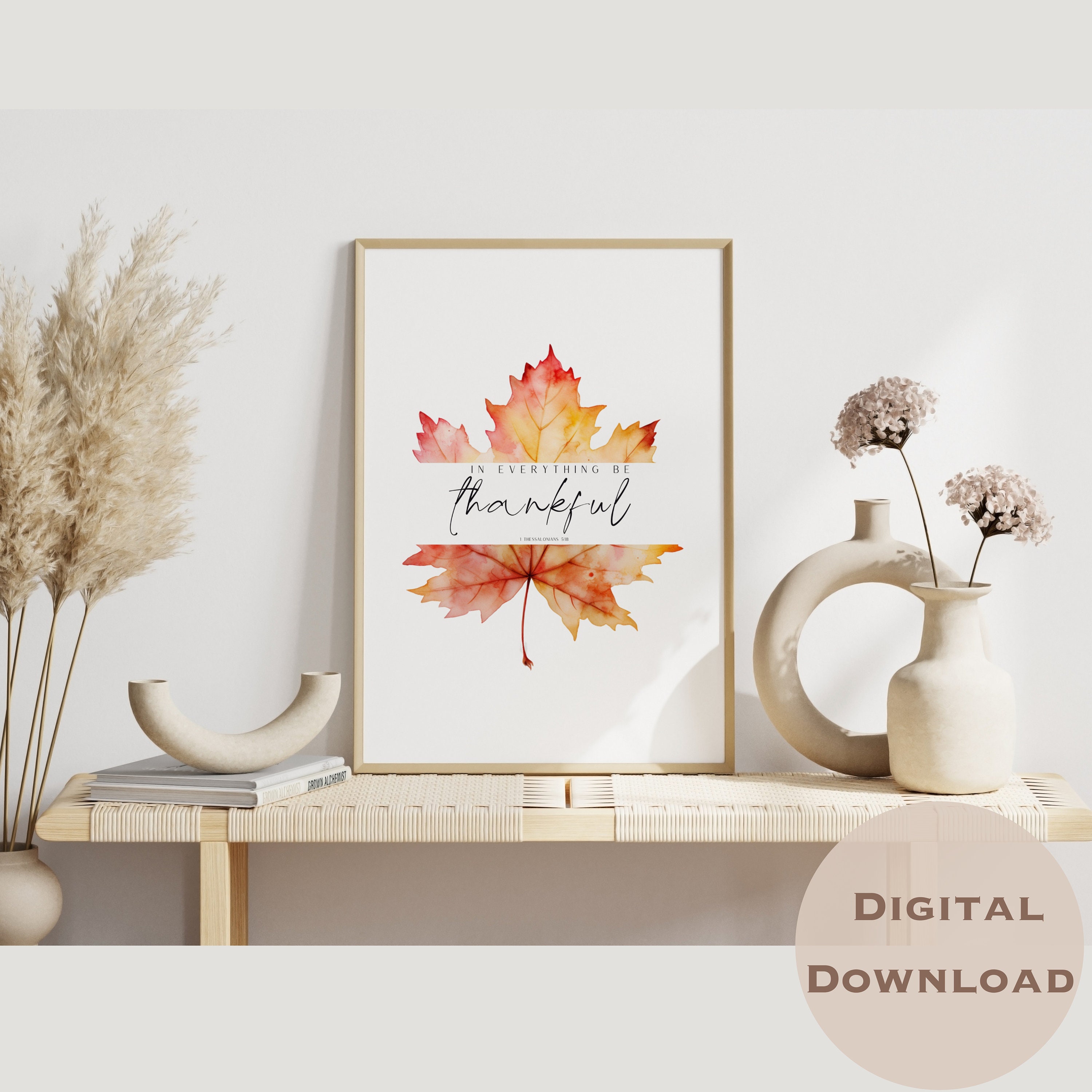 Christian Wall Art Printable for Thanksgiving Home Decor Scripture Wall ...