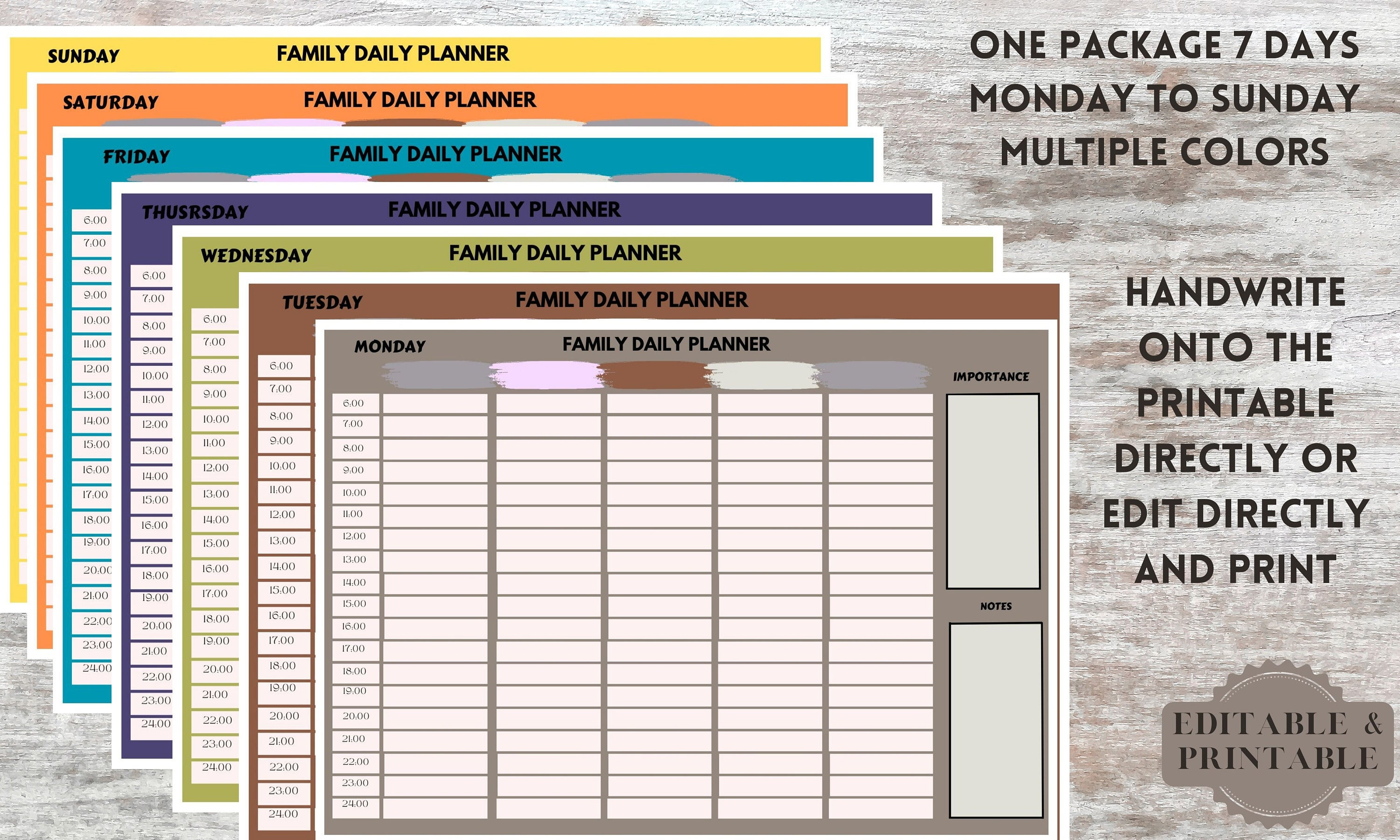 Digital Daily Family Planner for Busy Families Printable - Etsy