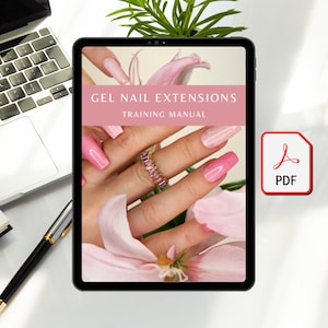 Gel Nail Extensions Training Manual PDF Printable Manual Course Tutorial Education for Beginner ...
