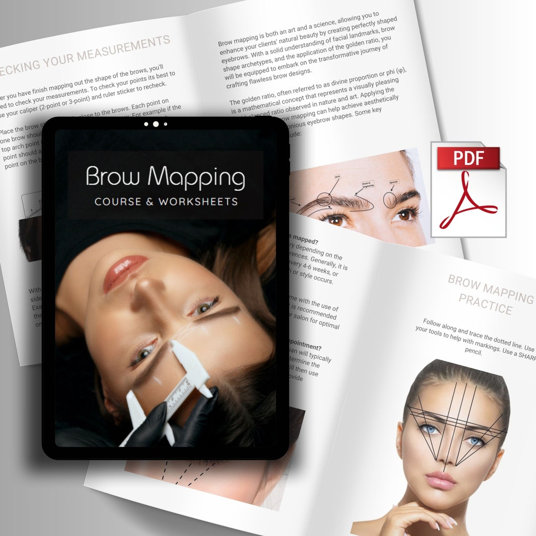 Brow Mapping & Worksheets PDF Printable Manual Tutorial - Etsy