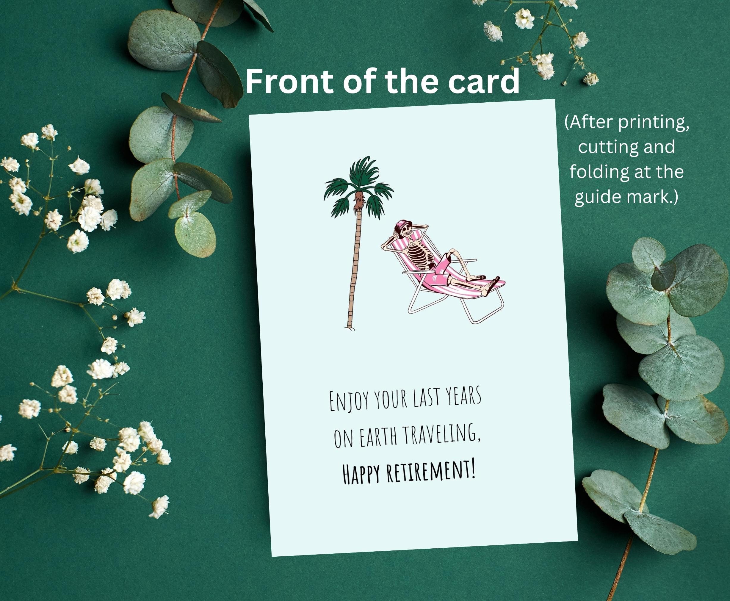 Funny Retirement Card: Skeleton on Vacation (digital Download) - Etsy UK