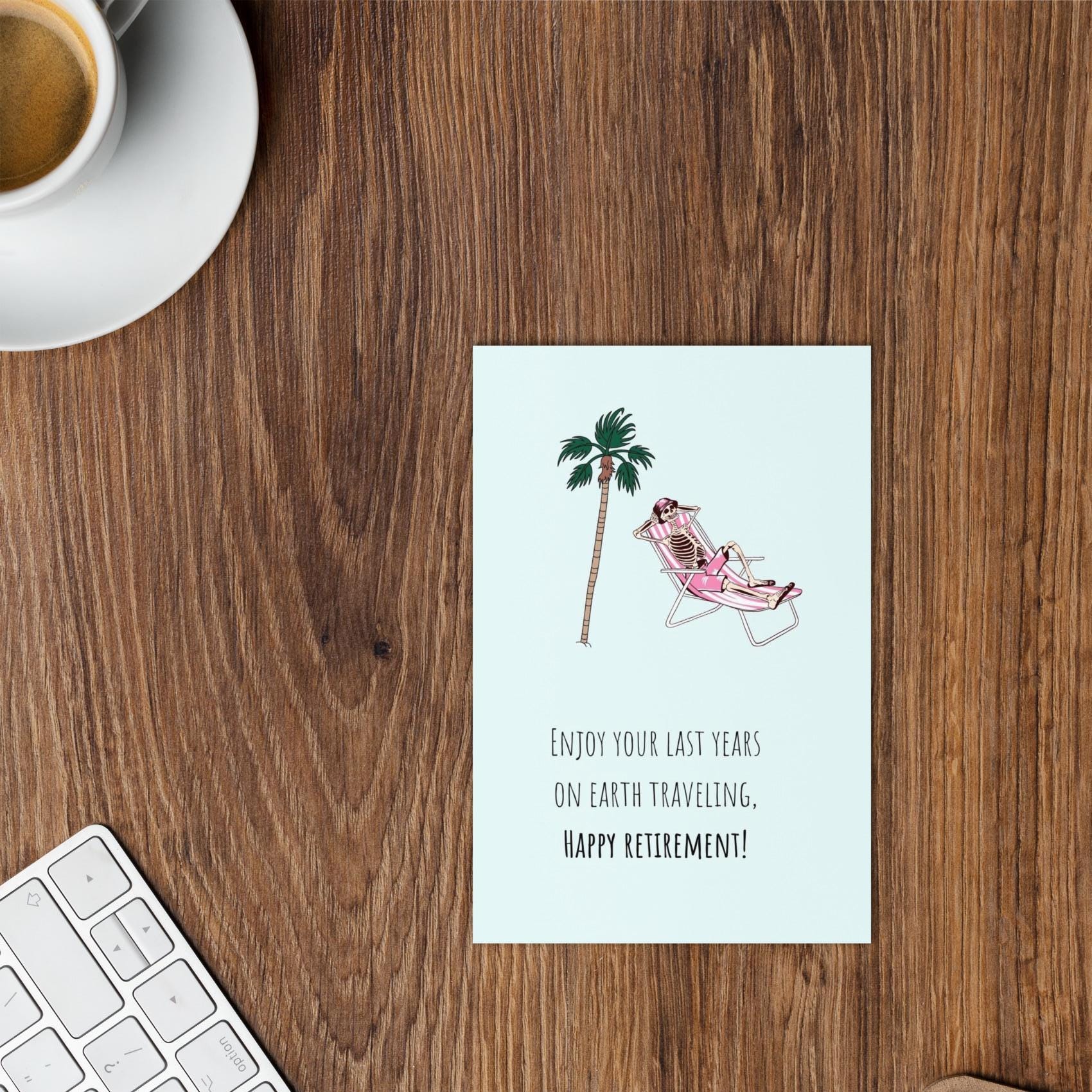 Retirement Card | Funny Retirement Card | Skeleton Card | Friend ...