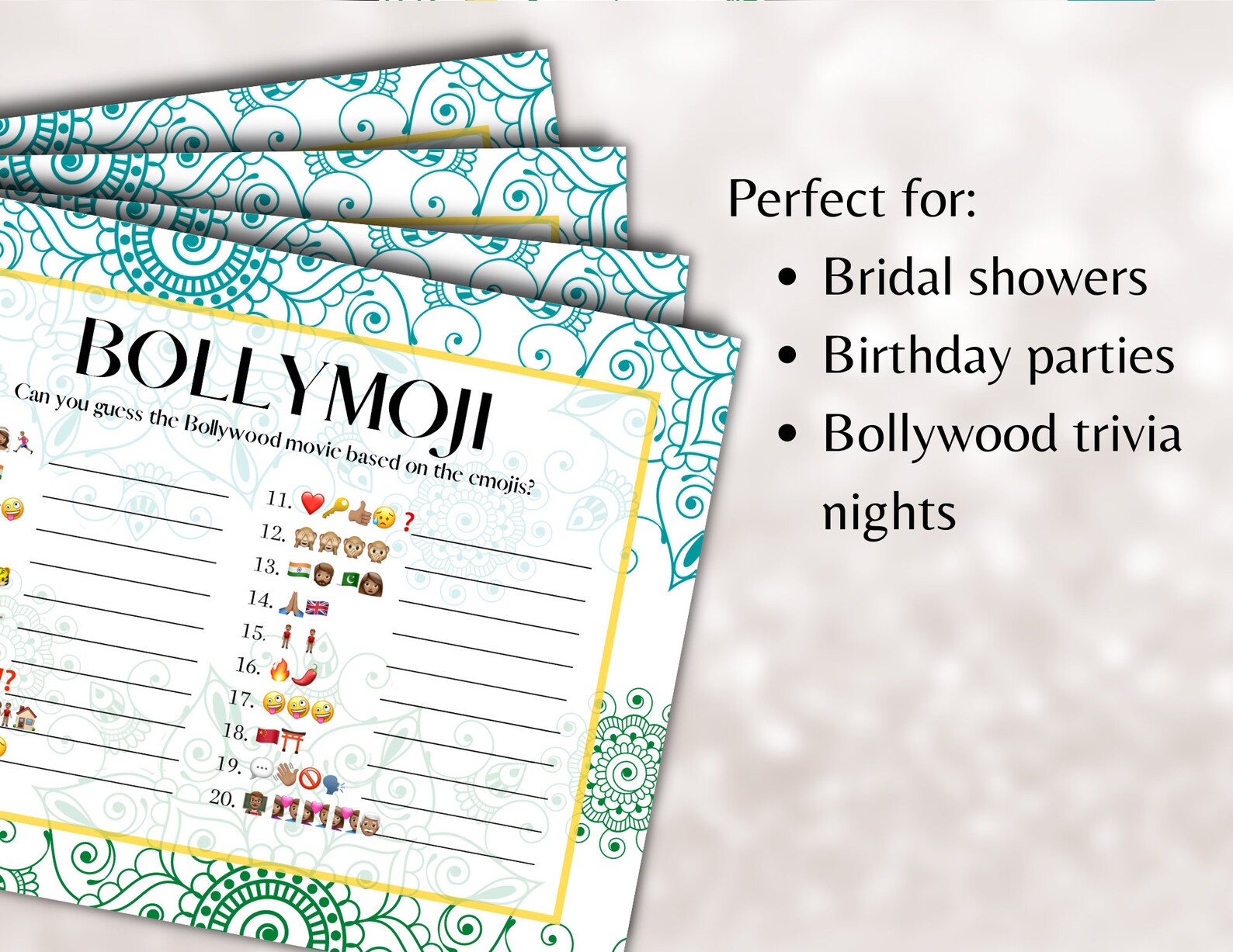 Bollywood Game, Bollywood Trivia, Bollywood Emoji Pictionary, Bollymoji ...