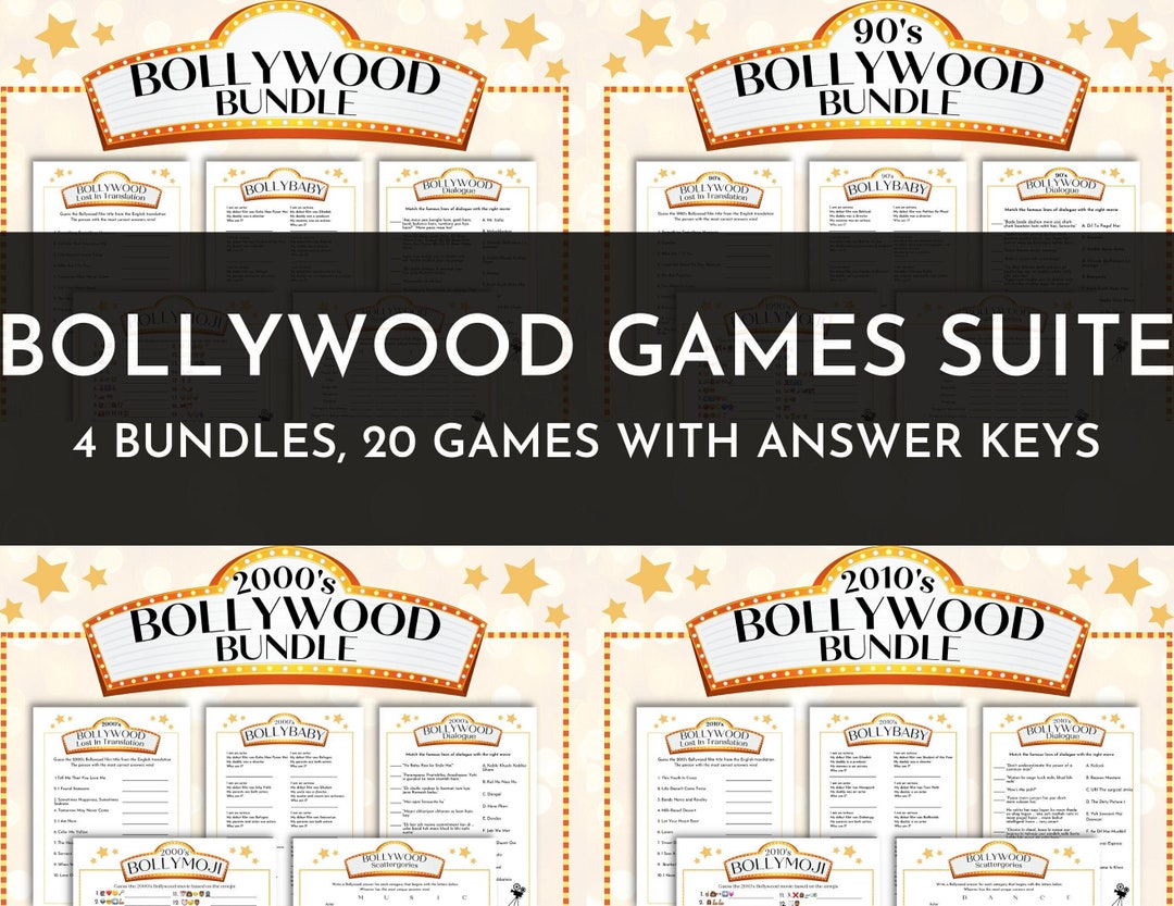 Bollywood Games Suite, Bollywood Trivia Games, Printable Bollywood ...