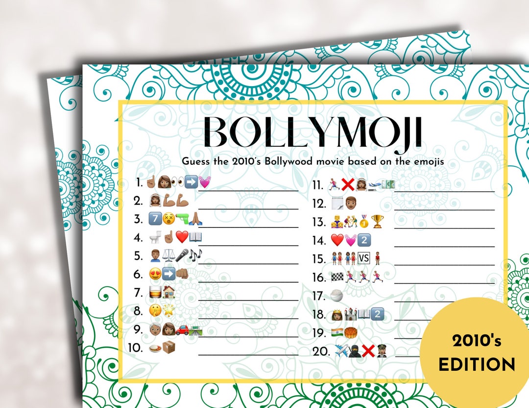 Bollymoji Bollywood Movie Emoji Game Emoji Pictionary - Etsy Bollymoji Bollywood Movie Emoji Game Emoji Pictionary - Etsy