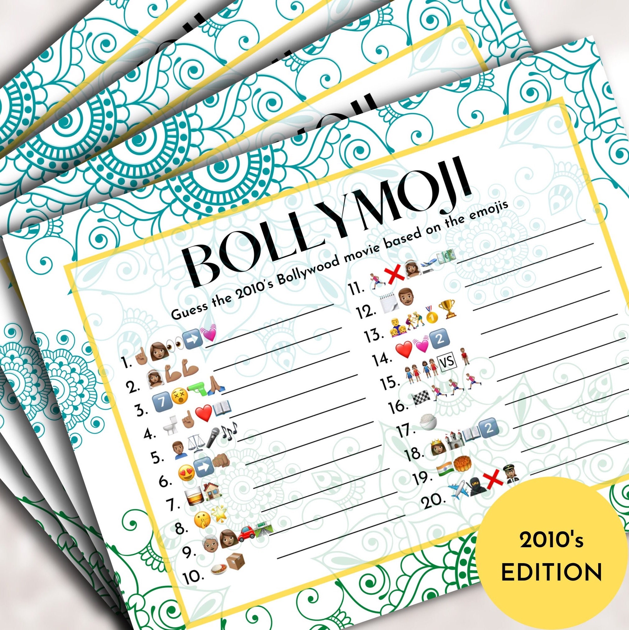 Bollywood Game Bundle, Bollywood Emoji Game, Bollywood Pictionary ... Bollywood Game Bundle, Bollywood Emoji Game, Bollywood Pictionary ...