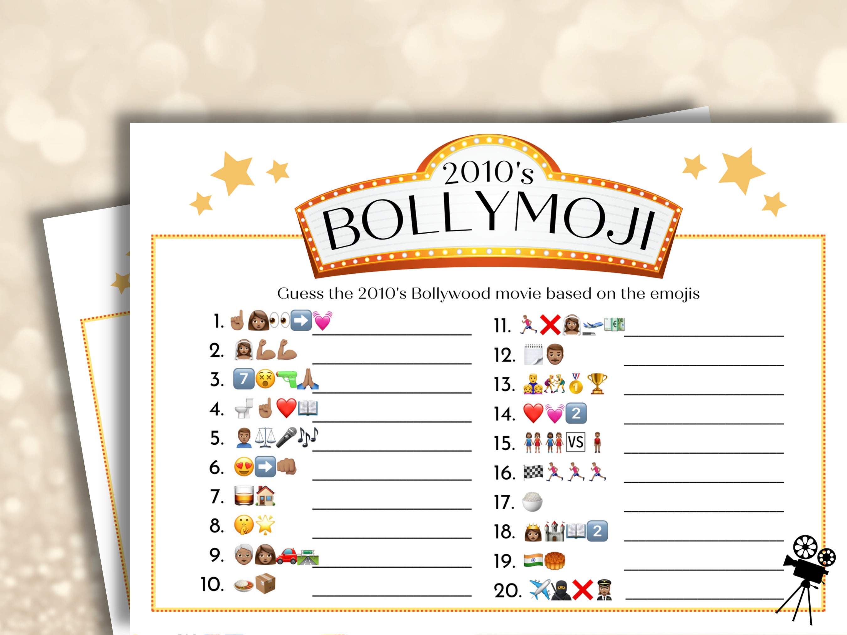 Bollywood Game Bundle, Bollywood Emoji Game, Bollywood Pictionary ... Bollywood Game Bundle, Bollywood Emoji Game, Bollywood Pictionary ...