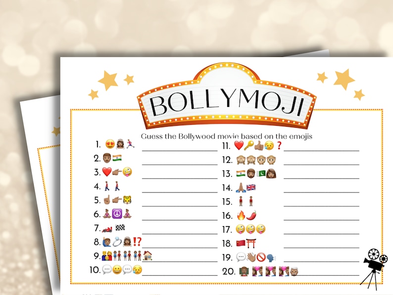 Bollywood Game Bundle, Bollywood Emoji Game, Bollywood Pictionary ...