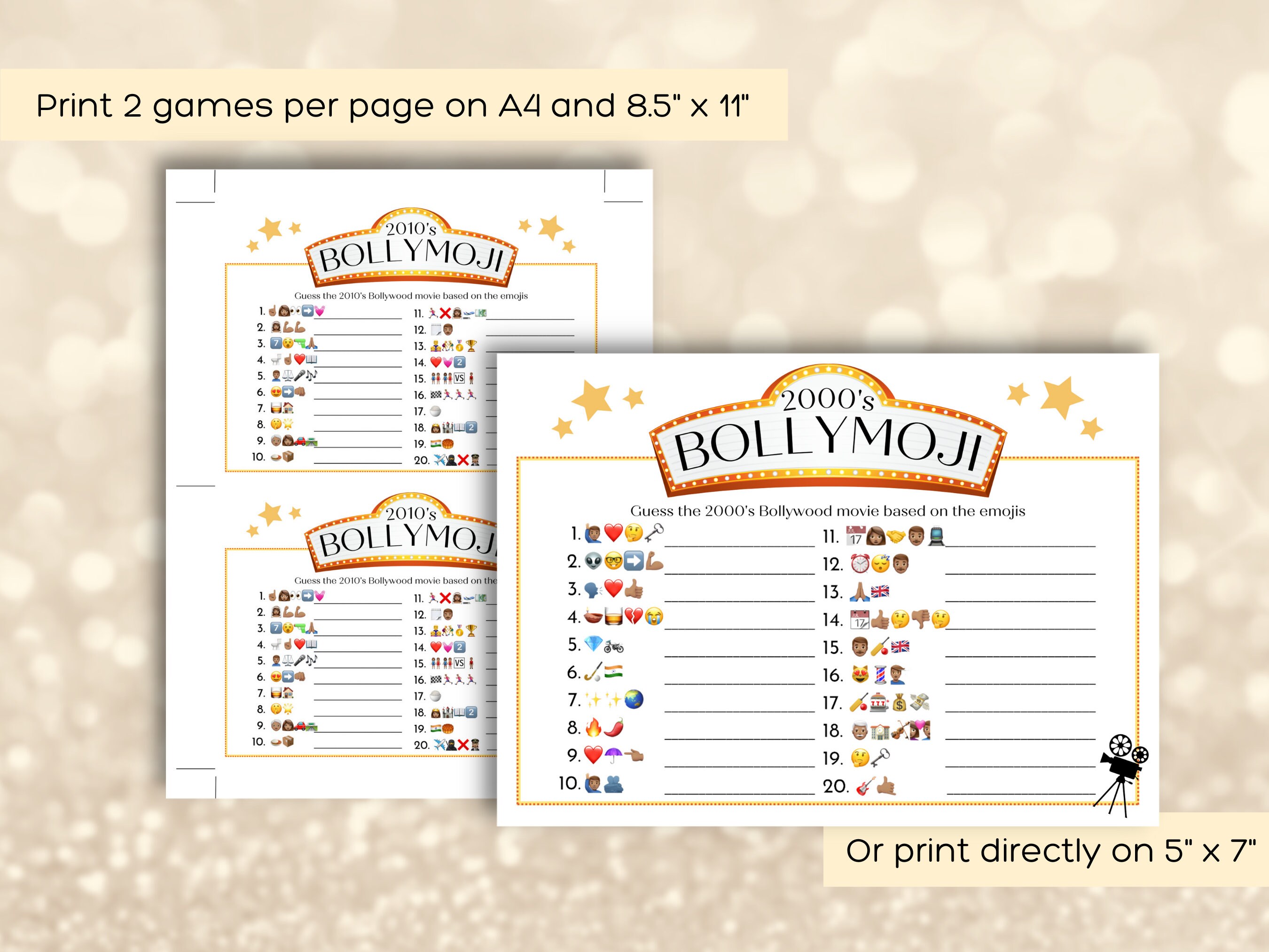 Bollywood Game Bundle, Bollywood Emoji Game, Bollywood Pictionary ... Bollywood Game Bundle, Bollywood Emoji Game, Bollywood Pictionary ...