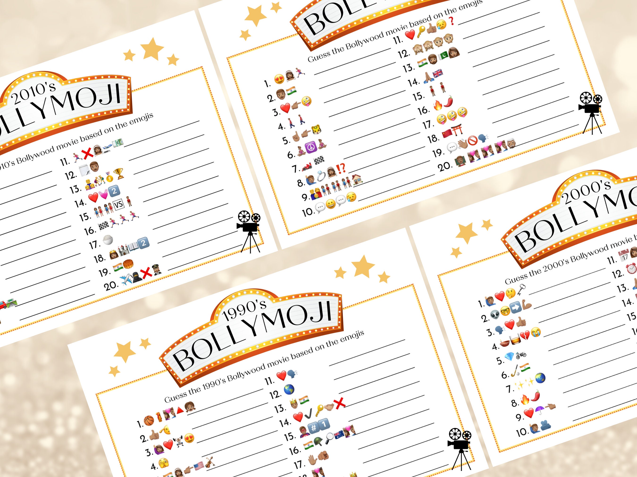 Bollywood Game Bundle, Bollywood Emoji Game, Bollywood Pictionary ... Bollywood Game Bundle, Bollywood Emoji Game, Bollywood Pictionary ...