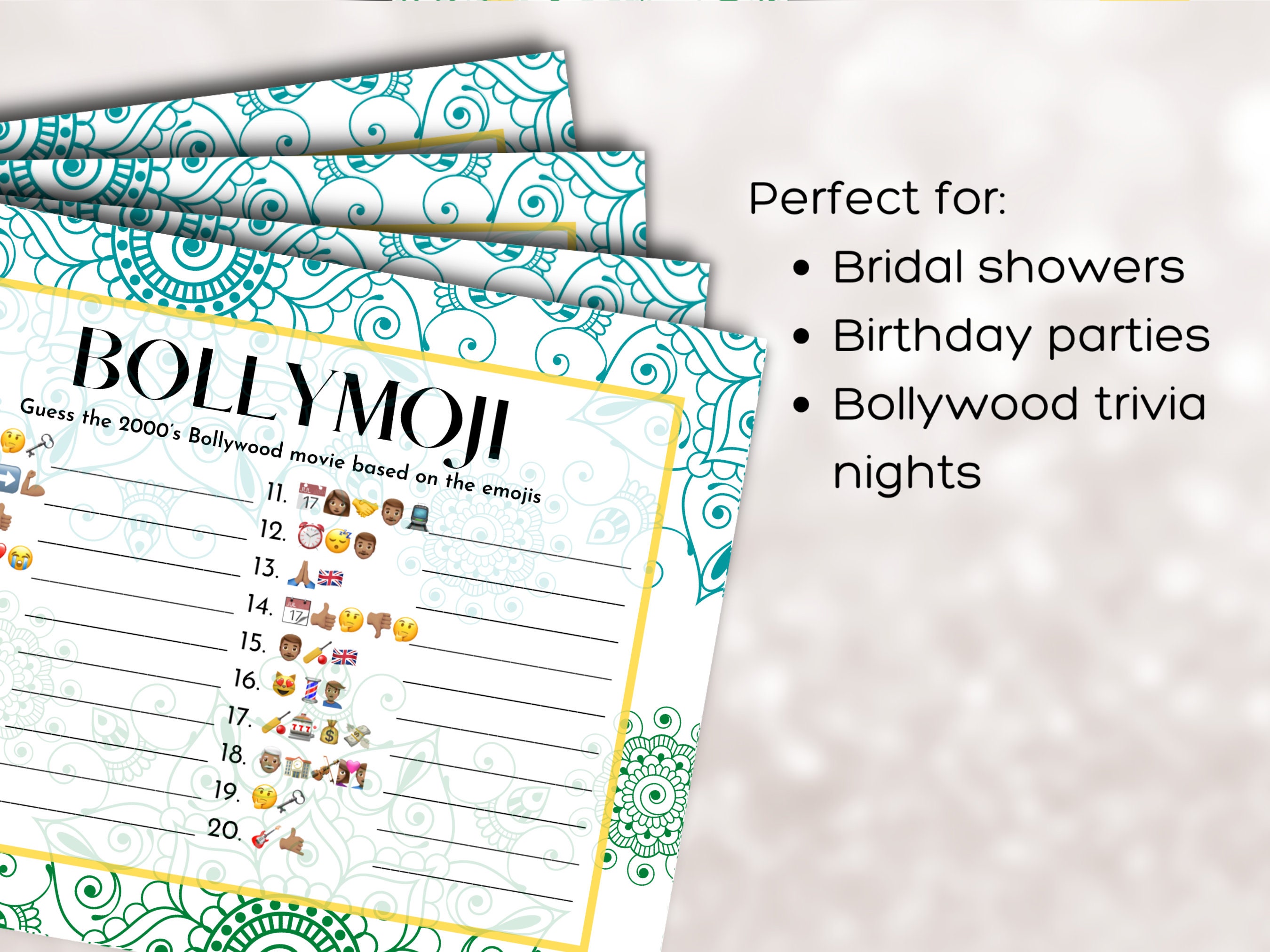 Bollywood Game Bundle, Bollywood Emoji Game, Bollywood Pictionary ... Bollywood Game Bundle, Bollywood Emoji Game, Bollywood Pictionary ...
