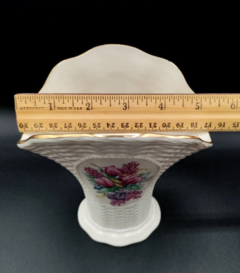 Vintage Lenox USA Basket Weave Fan Shape Vase Springtime Boutique ...
