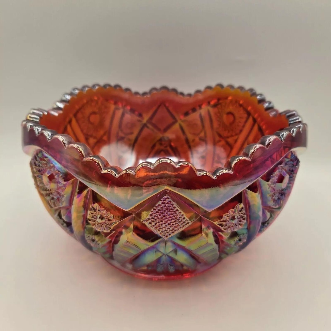Red Carnival Glass Bowl