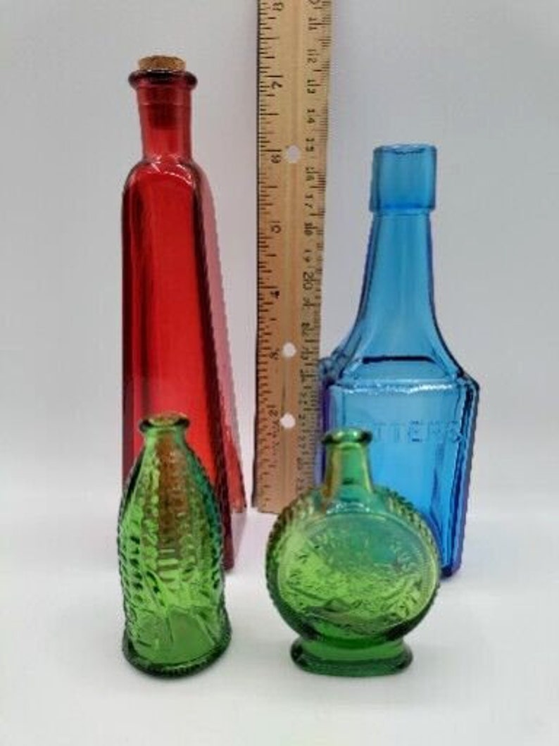 Vintage Miniature Glass Bottles Bitters Cure Wheaton Colorful - Etsy