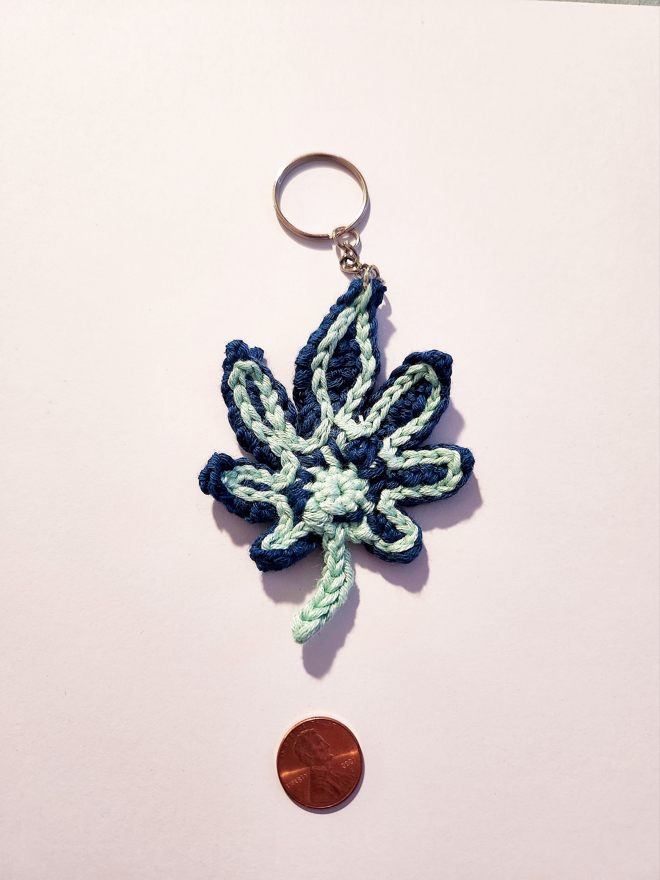 Cannabis Leaf Crochet Keychain - Etsy