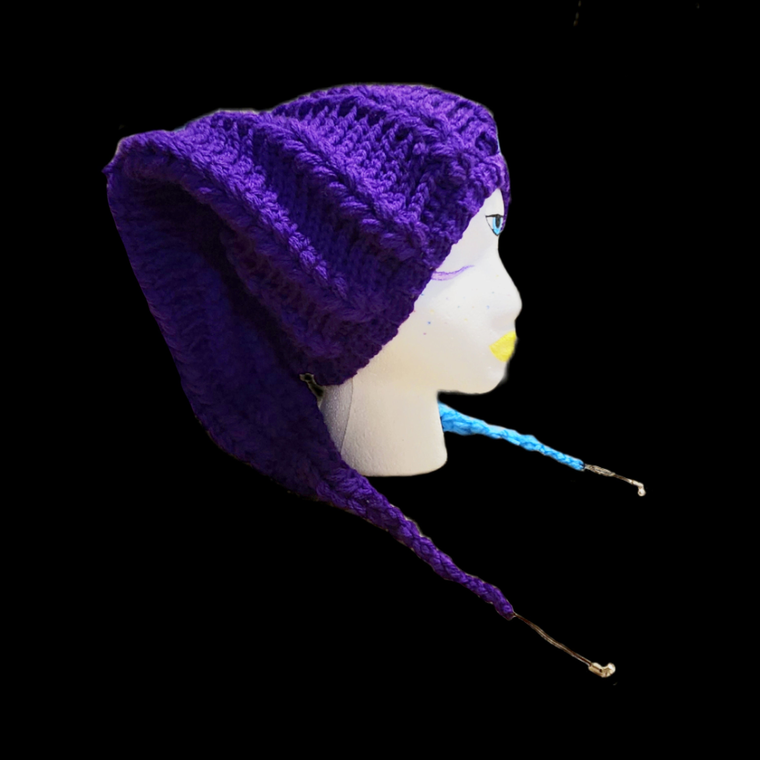 Blue/purple Half Two Horned Jester Hat. - Etsy