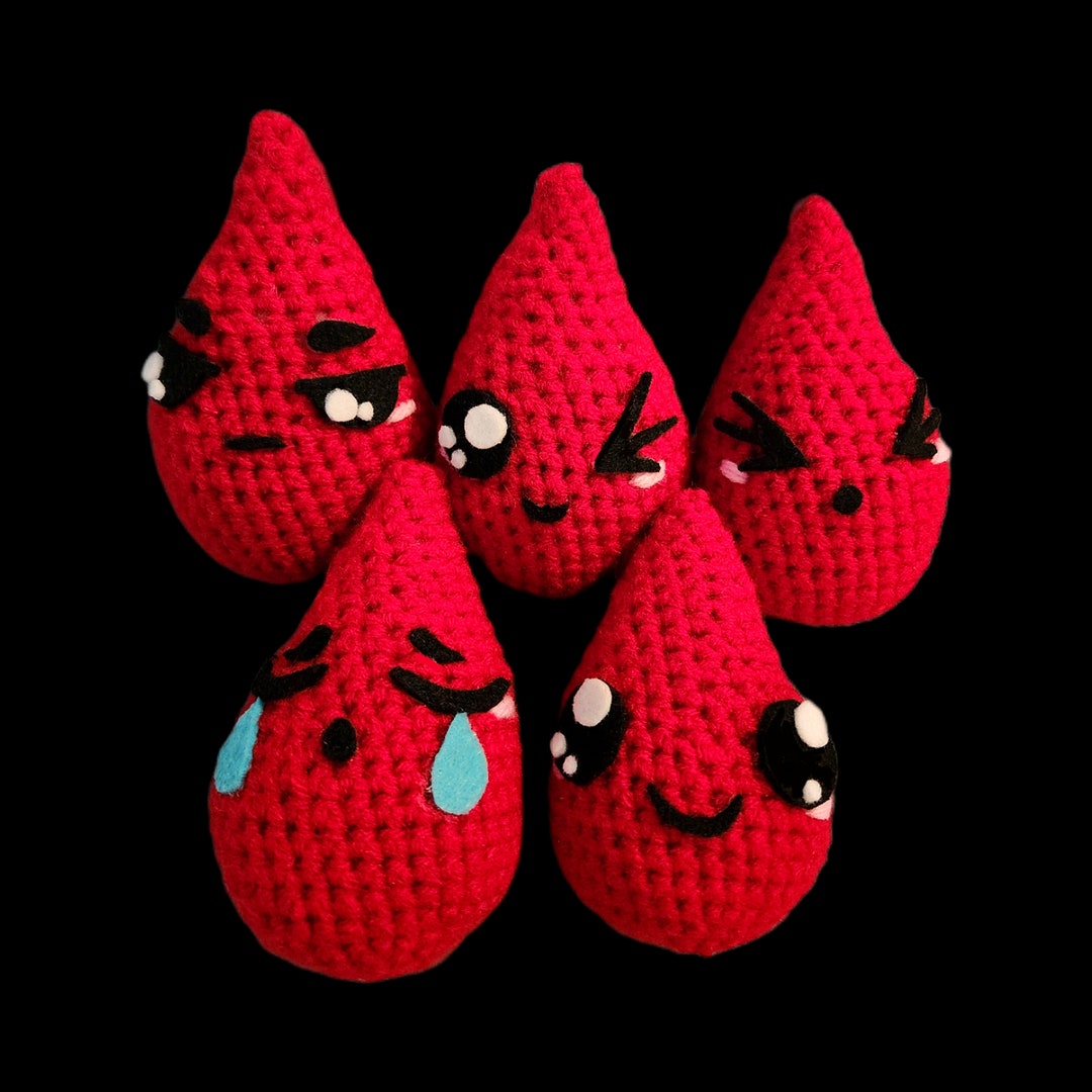 Amigurumi Blushing Blood Drops - Etsy
